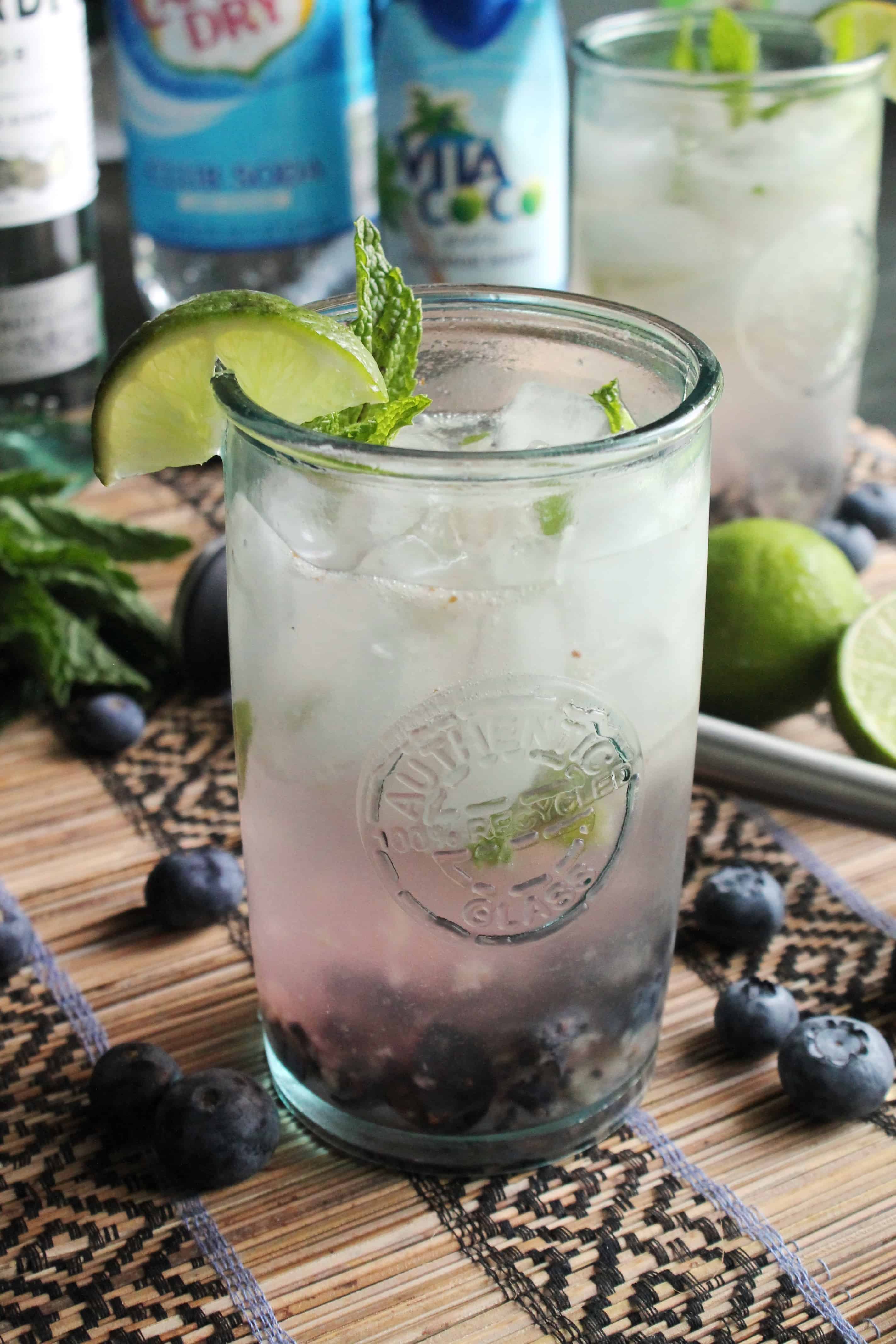 Blueberry Coconut Mojitos